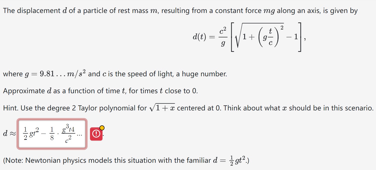 Solved The displacement d ﻿of a particle of rest mass m, | Chegg.com