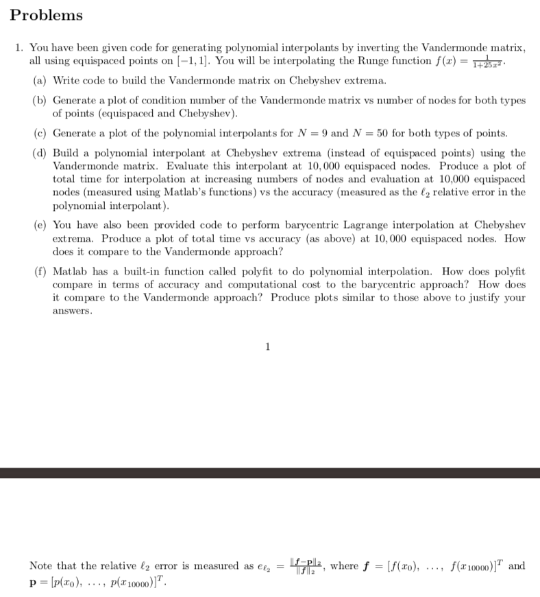 Problems 1. You have been given code for generating | Chegg.com