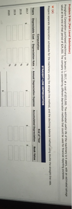 Solved 9-9A (Part Level Submission) Pronghorn Corporation | Chegg.com