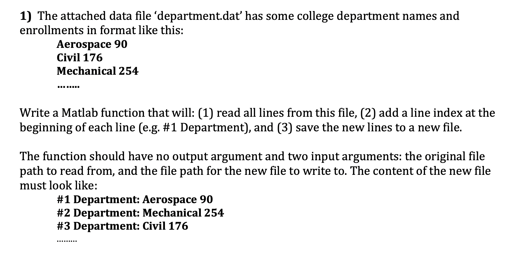 Solved The attached data file 'department.dat' has some | Chegg.com