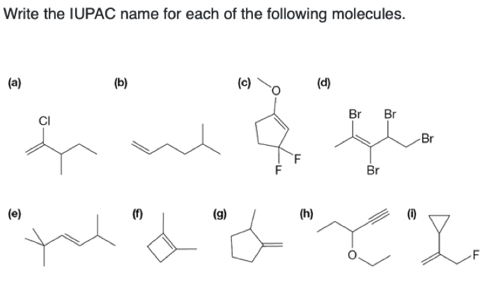 Solved Write the IUPAC name for each of the following | Chegg.com