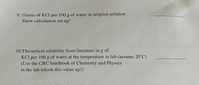 Solved d) how much more KCl can be dissolved in the solution | Chegg.com