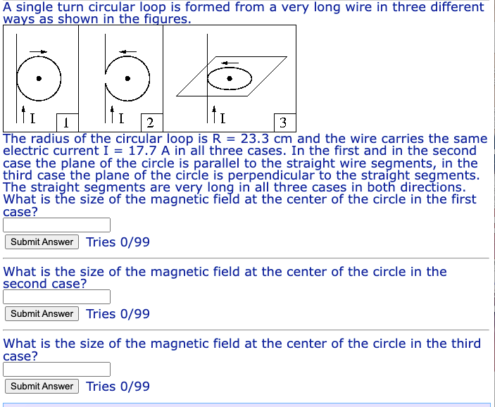 Solved A single turn circular loop is formed from a very | Chegg.com