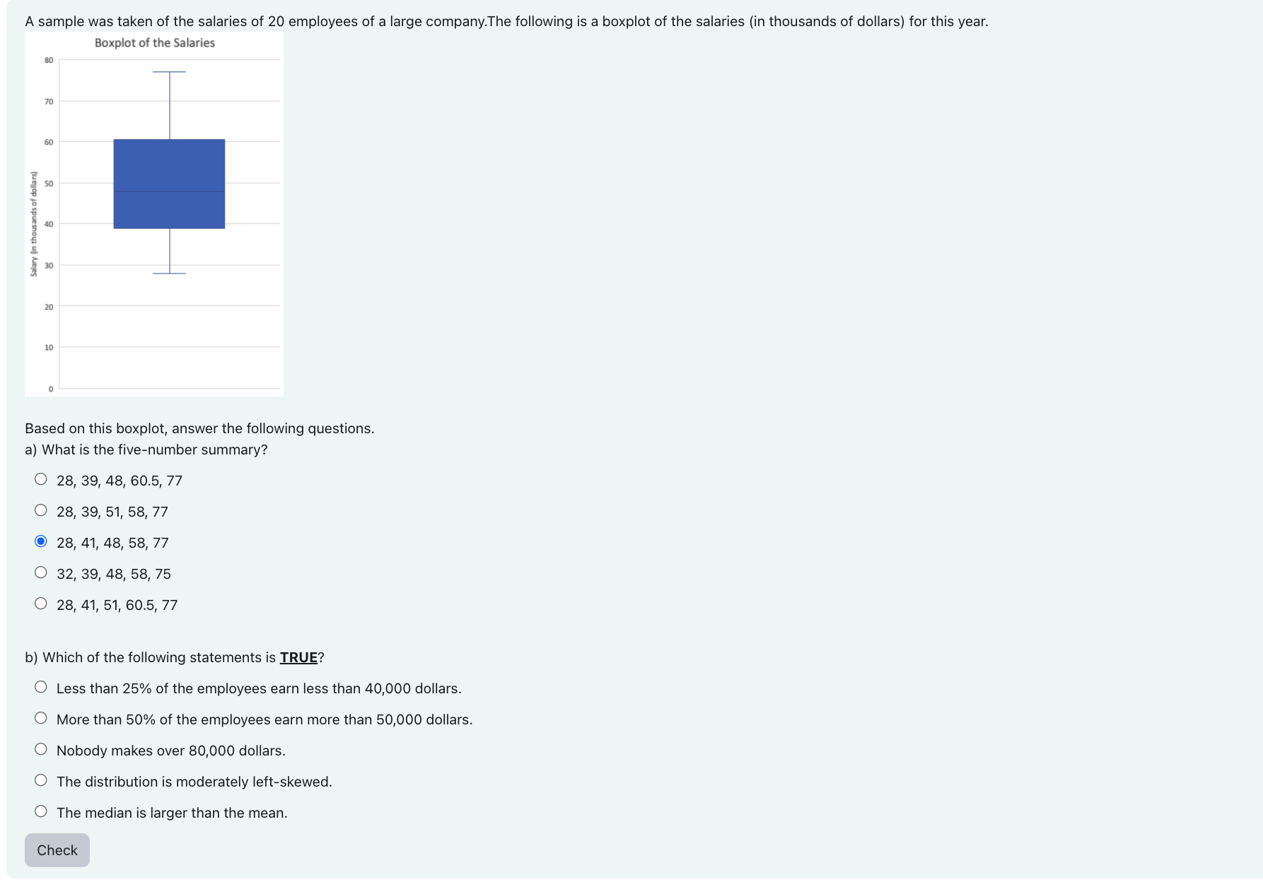 Based on this boxplot, answer the following | Chegg.com