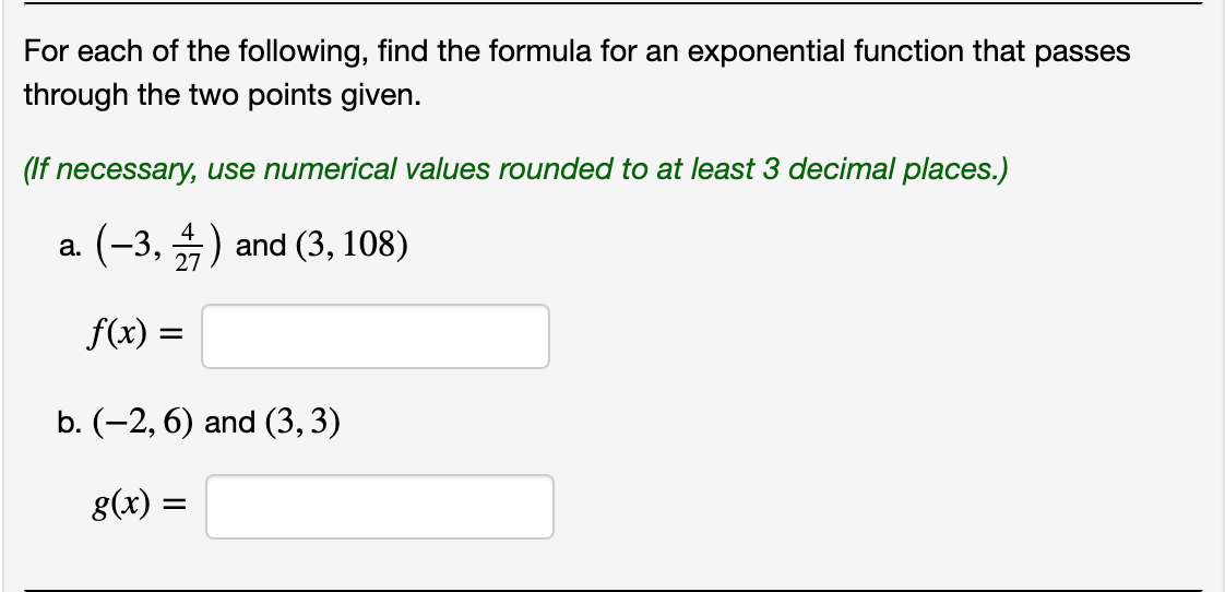 Solved For each of the following, find the formula for an | Chegg.com
