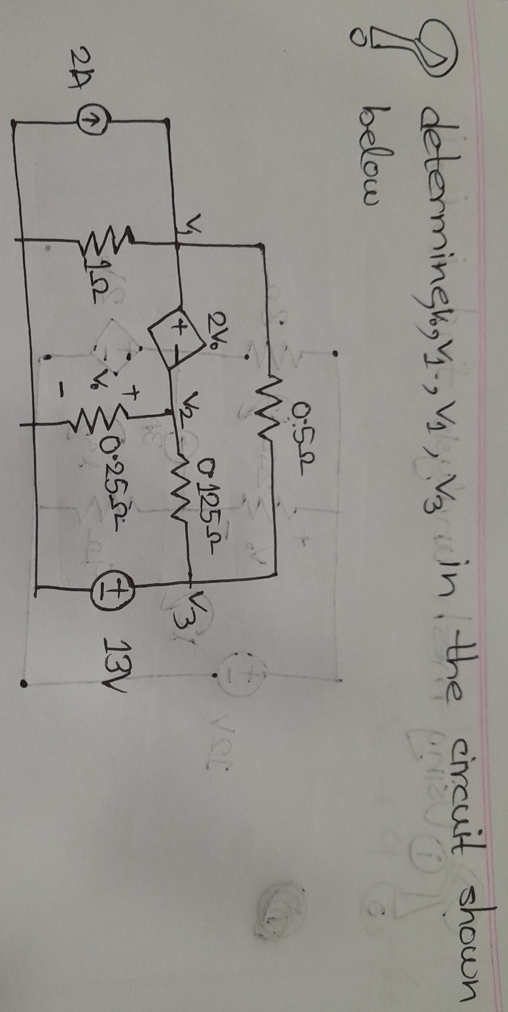 Solved (1) determine, v0,v1,v1,v3 in the circuit shown | Chegg.com