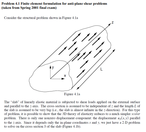 Problem 4.1 Finite element formulation for anti-plane | Chegg.com