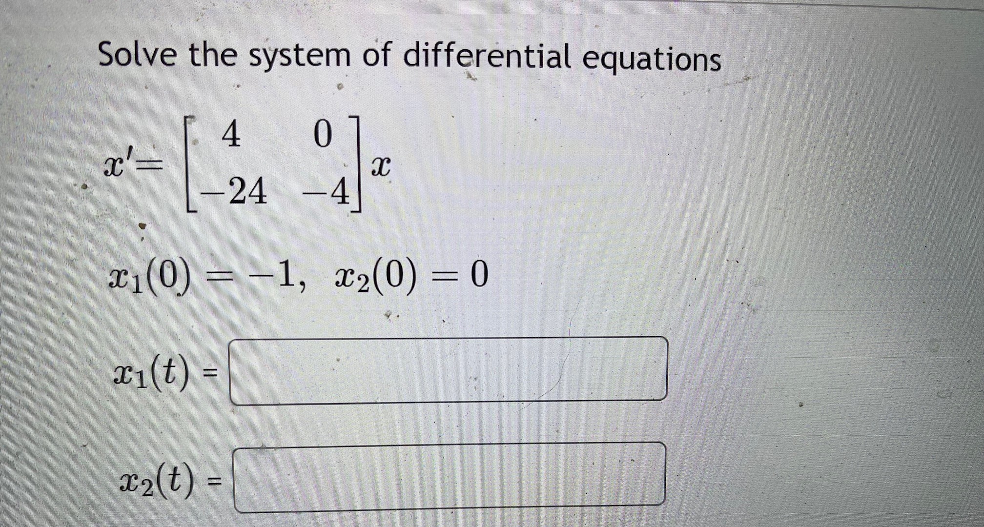 Solved Solve the system of differential equations | Chegg.com