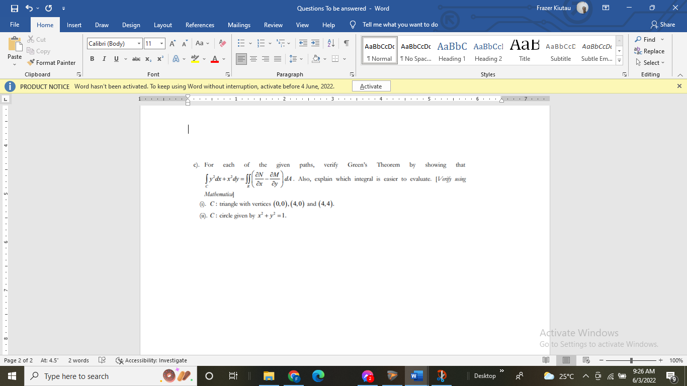 Solved B File Paste Questions to be answered - Word Frazer | Chegg.com