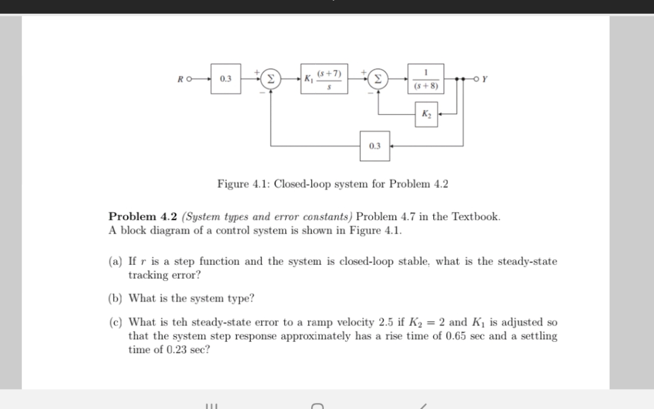 Solved 1 R + 0,3 KI (s +7) -OY (+8) K2 0.3 Figure 4.1: | Chegg.com