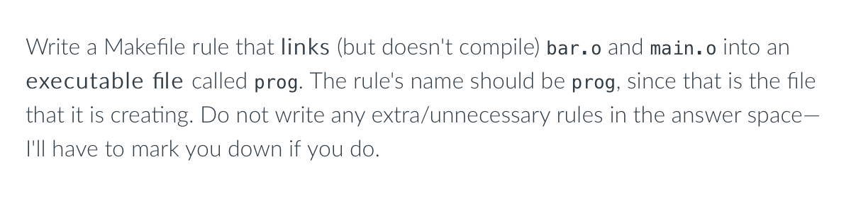 Solved Write a Makefile rule that links (but doesn't | Chegg.com