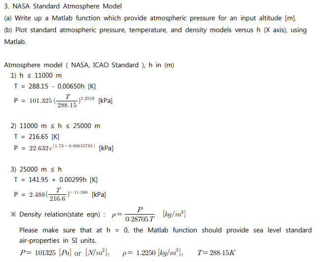 Solved 3. NASA Standard Atmosphere Model (a) Write up a | Chegg.com