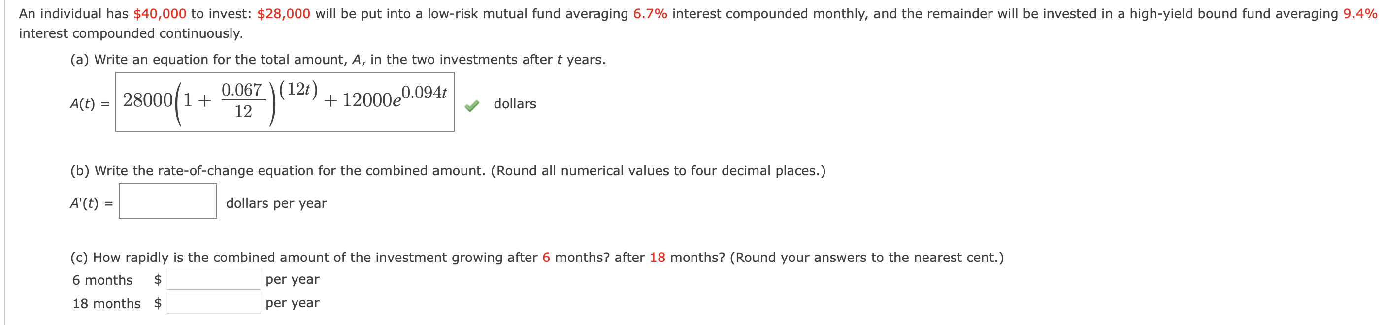 Solved terest compounded continuously. (a) Write an equation | Chegg.com