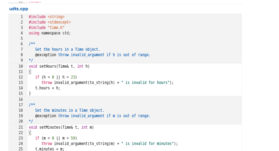 Solved Change setHours and setMinutes to member functions. | Chegg.com
