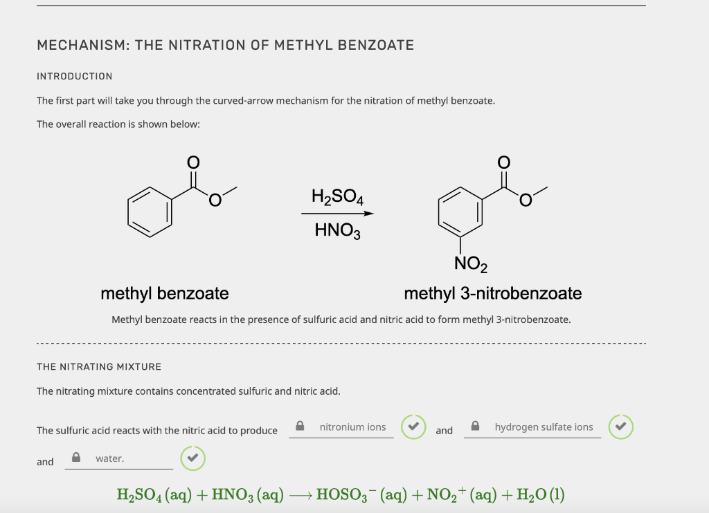 MECHANISM: THE NITRATION OF METHYL BENZOATE | Chegg.com