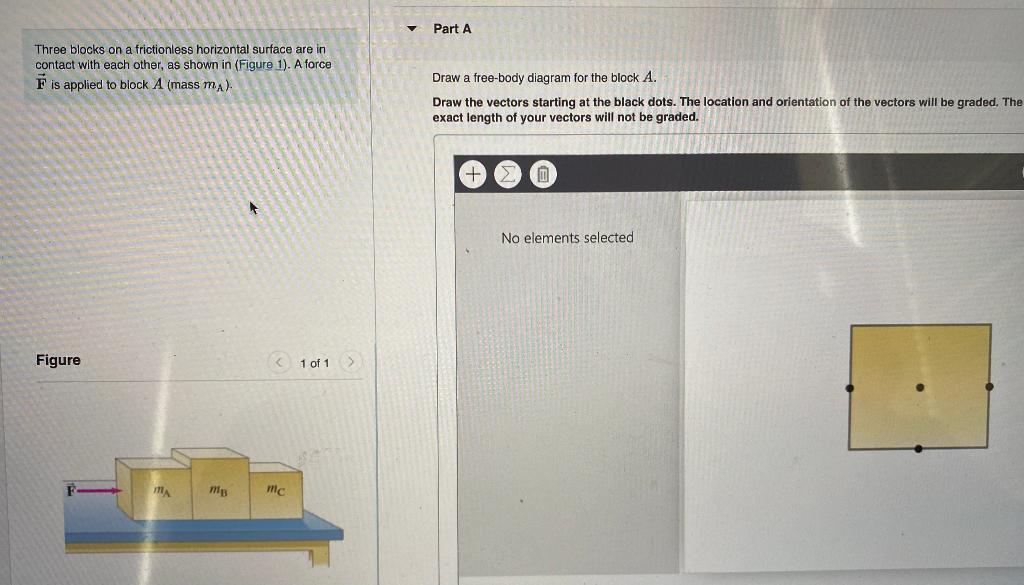 Solved v Part A Three blocks on a frictionless horizontal | Chegg.com