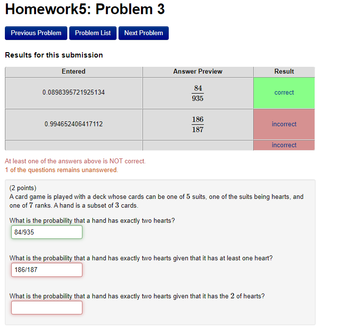 Solved Homework5: Problem 3 Previous Problem Problem List | Chegg.com