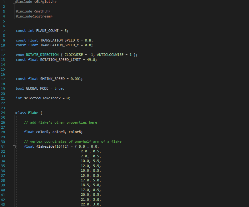 #include # #nclude const int FLAKE_COUNT =5; const | Chegg.com