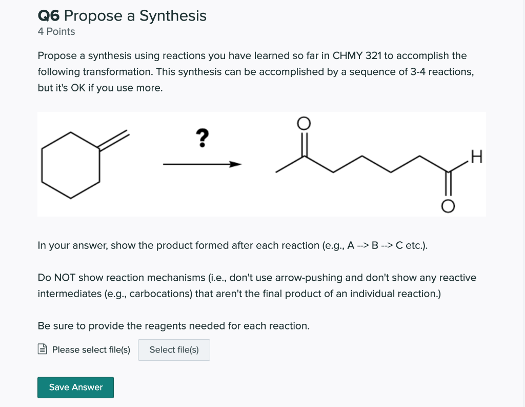 Q6 Propose a Synthesis 4 Points Propose a synthesis | Chegg.com