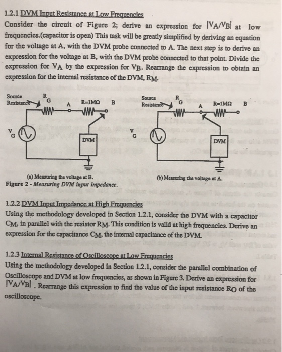 Solved 12.1 DVM Input Resistance at Low Frequencies Consider | Chegg.com