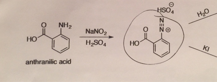 Solved SO4 O NH2 O NO 2 NaNO2 H2SO4 ki anthranilic acid | Chegg.com