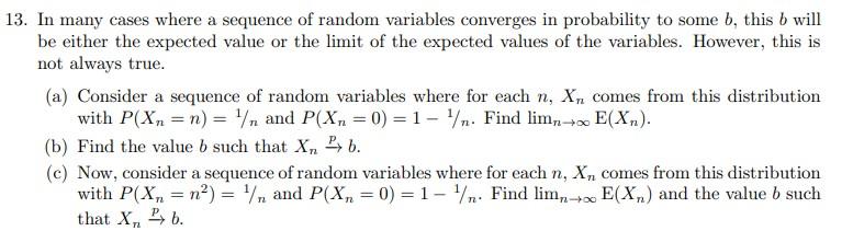 Solved 3. In many cases where a sequence of random variables | Chegg.com