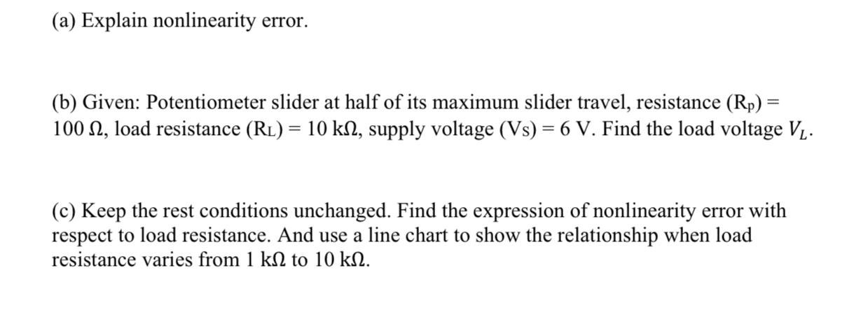 Solved (a) Explain nonlinearity error. (b) Given: | Chegg.com