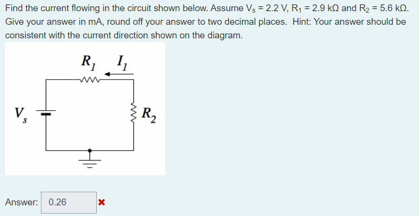 Solved Find The Current Flowing In The Circuit Shown Below