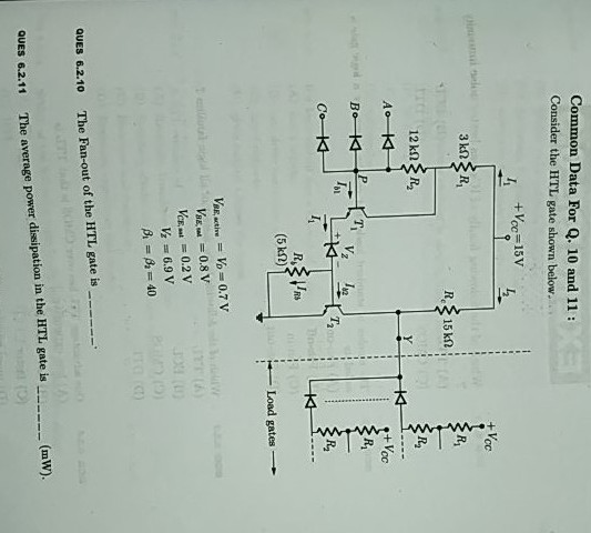 Solved Common Data For Q. 10 and 11: Consider the HTL gate | Chegg.com
