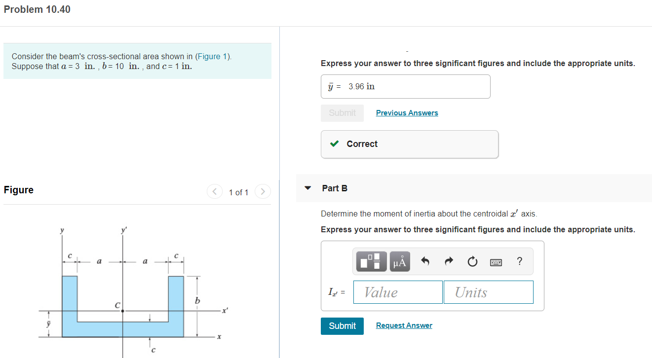 Solved Problem 10 40 Consider The Beams Cross Sectional