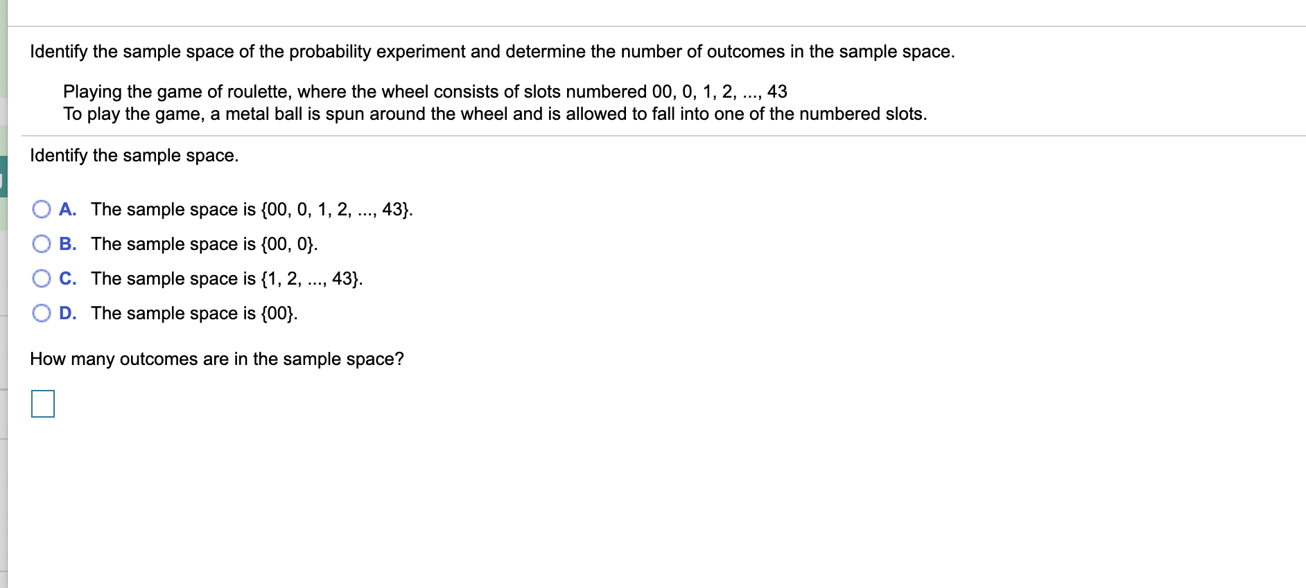 Solved Identify the sample space of the probability | Chegg.com