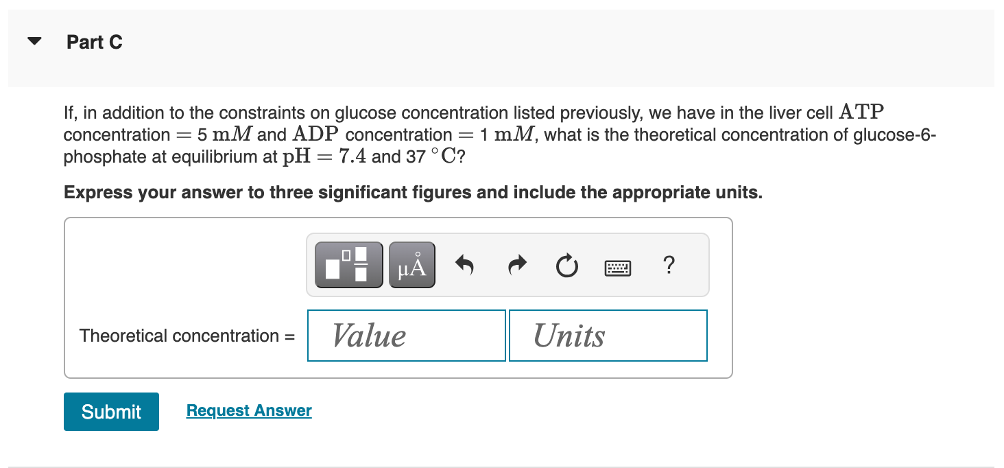 Part CIf, ﻿in addition to the constraints on glucose | Chegg.com