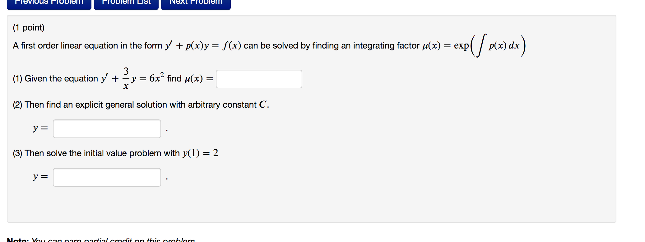 Solved Previous Problem I Problem LISU Next Pionen (1 point) | Chegg.com