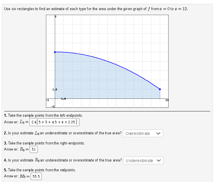 Solved Use six rectangles to find an estimate of each type | Chegg.com