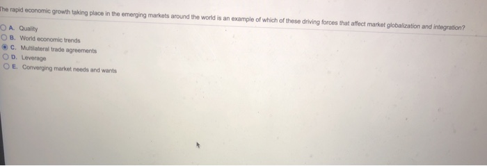 Solved The rapid economic growth taking place in the | Chegg.com