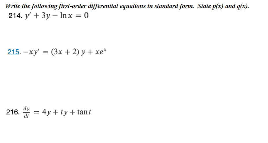 Solved Write the following first-order differential | Chegg.com