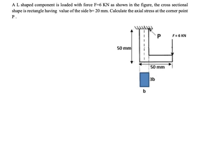 Solved A L Shaped component is loaded with force F=6 KN as | Chegg.com