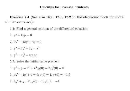 Solved Calculus for Oversea Students Exercise 7.4 (See also | Chegg.com