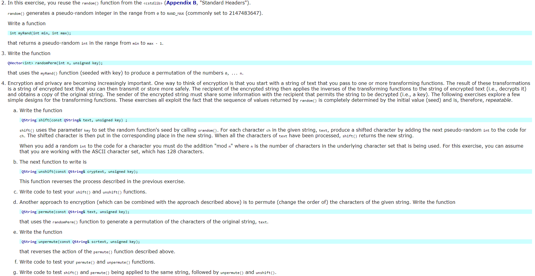 Solved 2. In this exercise, you reuse the random() function | Chegg.com