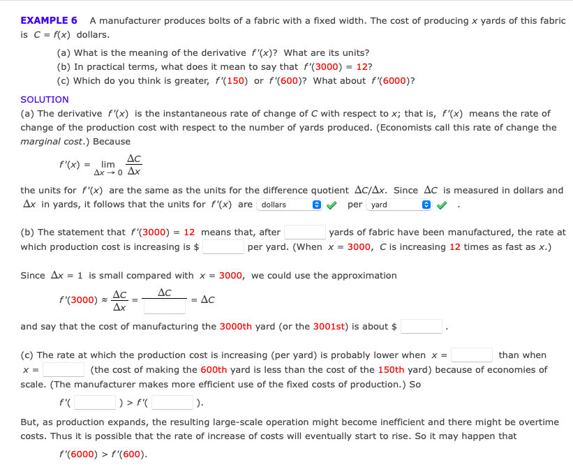 Solved EXAMPLE 6 A manufacturer produces bolts of a fabric | Chegg.com
