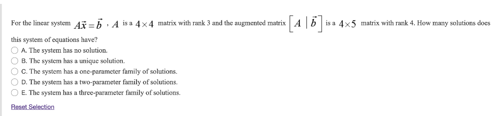 Solved Is A 4x5 Matrix With Rank 4 How Many Solutions Does 