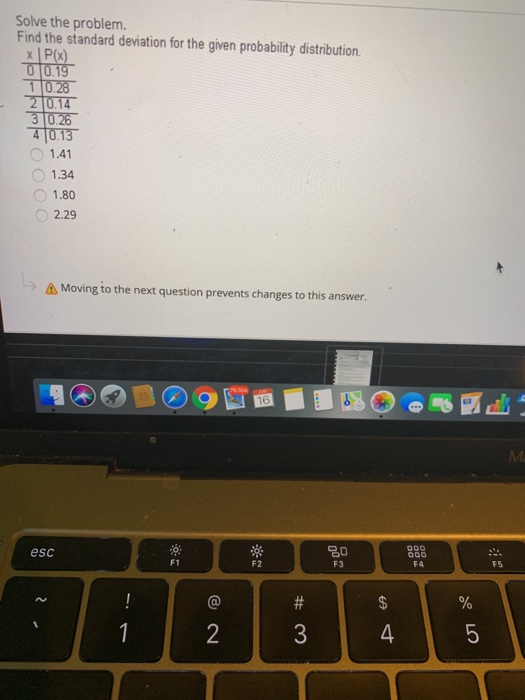 Solved Solve the problem. Find the standard deviation for | Chegg.com
