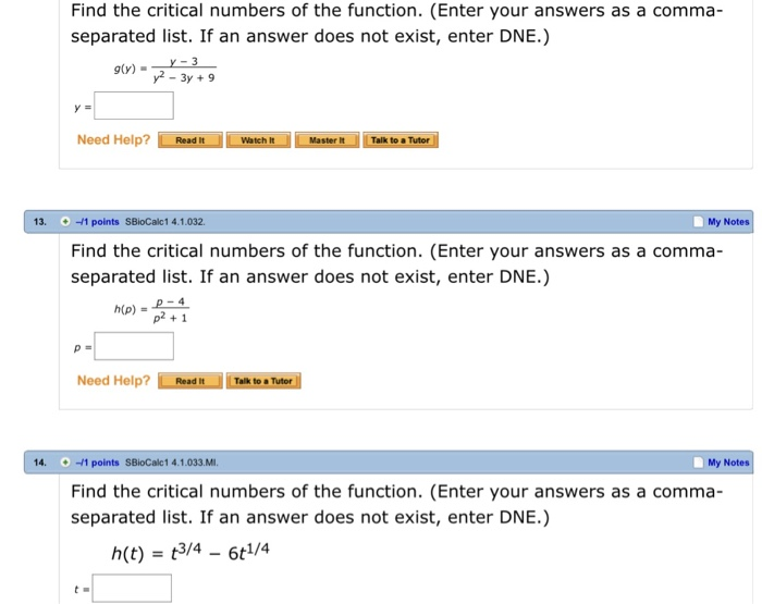 Solved Find the critical numbers of the function. (Enter | Chegg.com