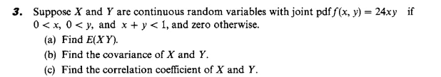 Solved Suppose X and Y are continuous random variables with | Chegg.com