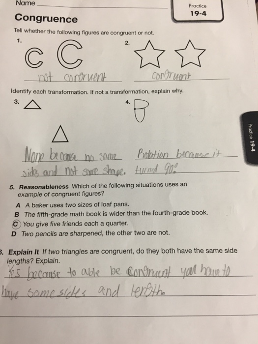 Solved Name Rotations Practice 19-3. Describe whether the | Chegg.com