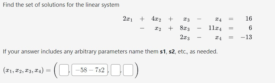 Solved Find the set of solutions for the linear | Chegg.com
