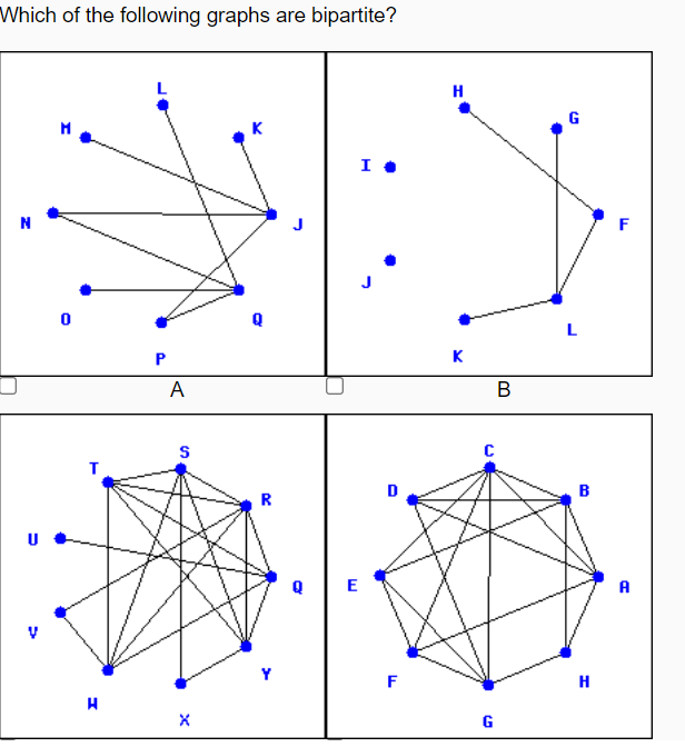 Solved Which of the following graphs are bipartite? H G I. N | Chegg.com