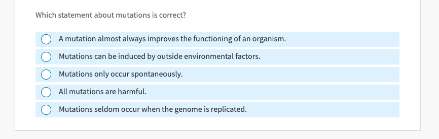 Solved Which statement about mutations is correct? O A | Chegg.com