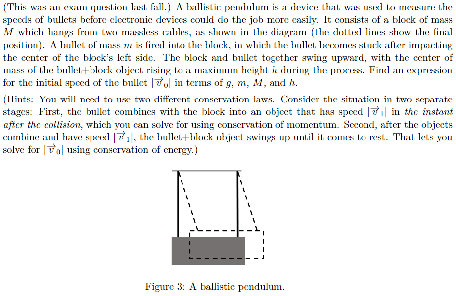 Solved (This was an exam question last fall.) A ballistic | Chegg.com
