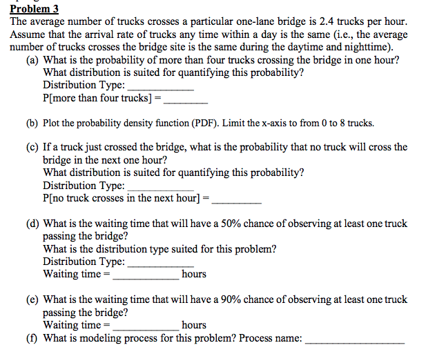 Solved The average number of trucks crosses a particular | Chegg.com